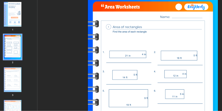 Area Worksheets [Free Printable]